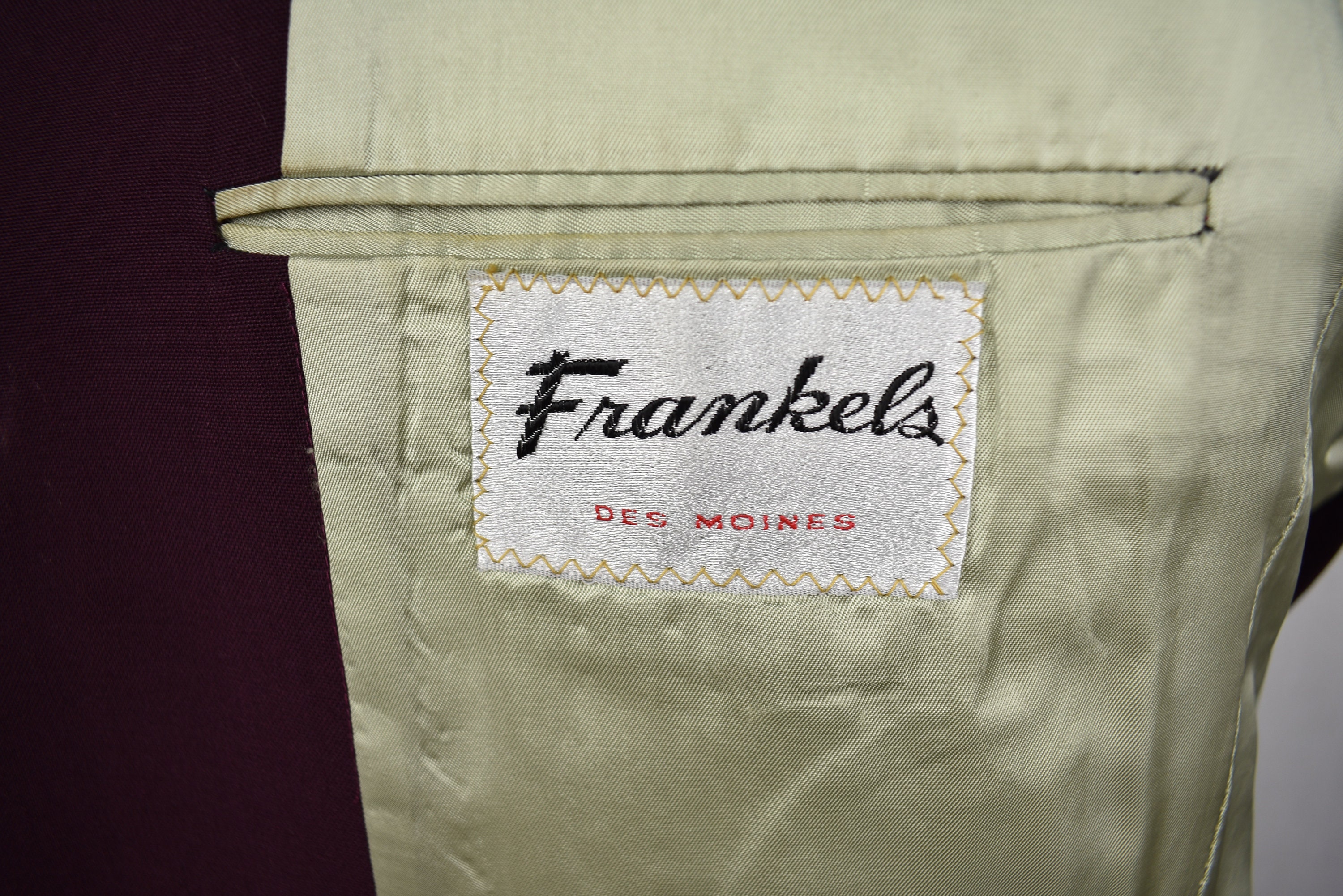 1970's Frankels Solid Maroon Wool 3/2 Roll Blazer Size: 40R - Etsy