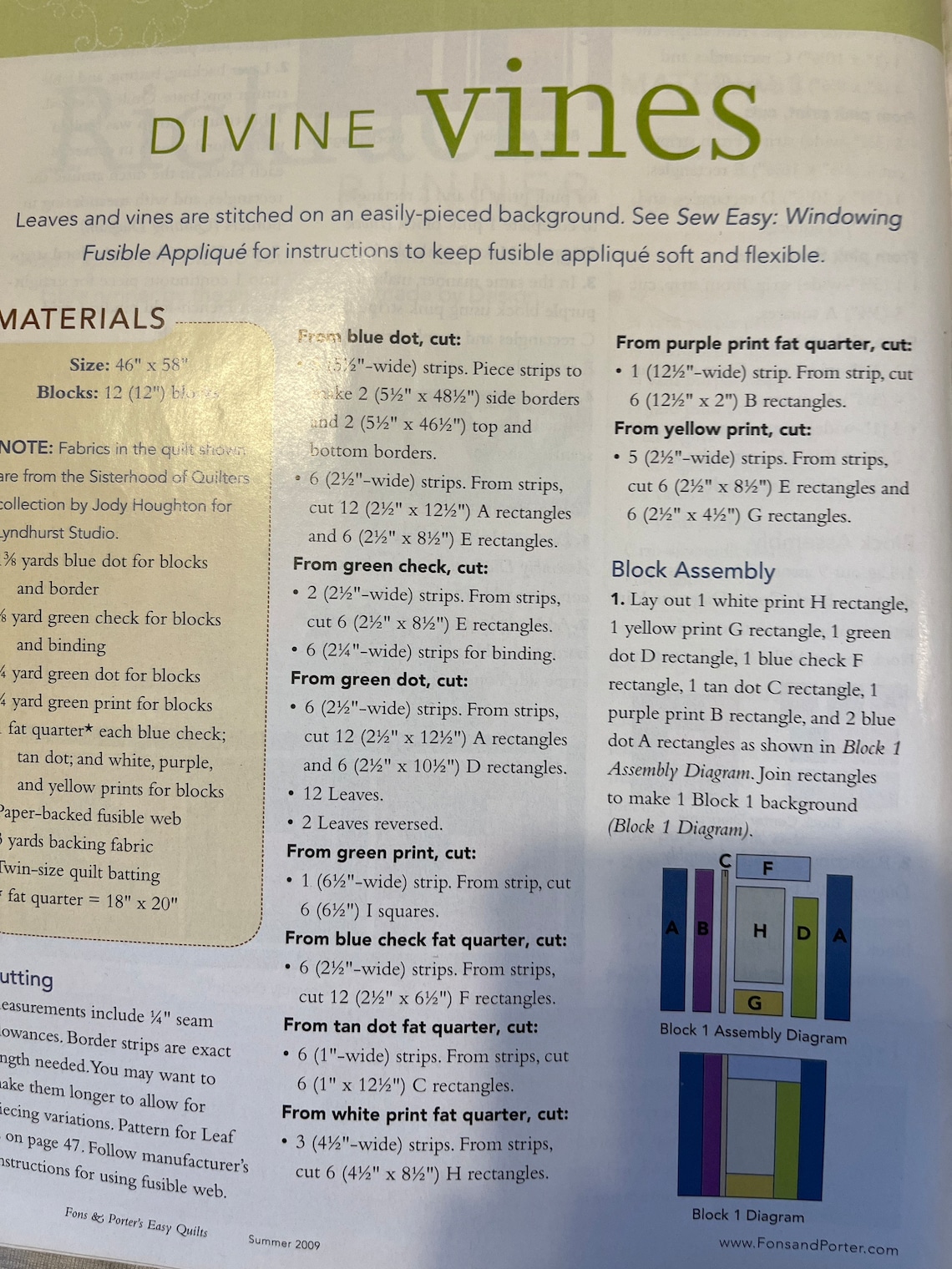 Divine Vines Quilt Kit by Fons and Porter - Etsy