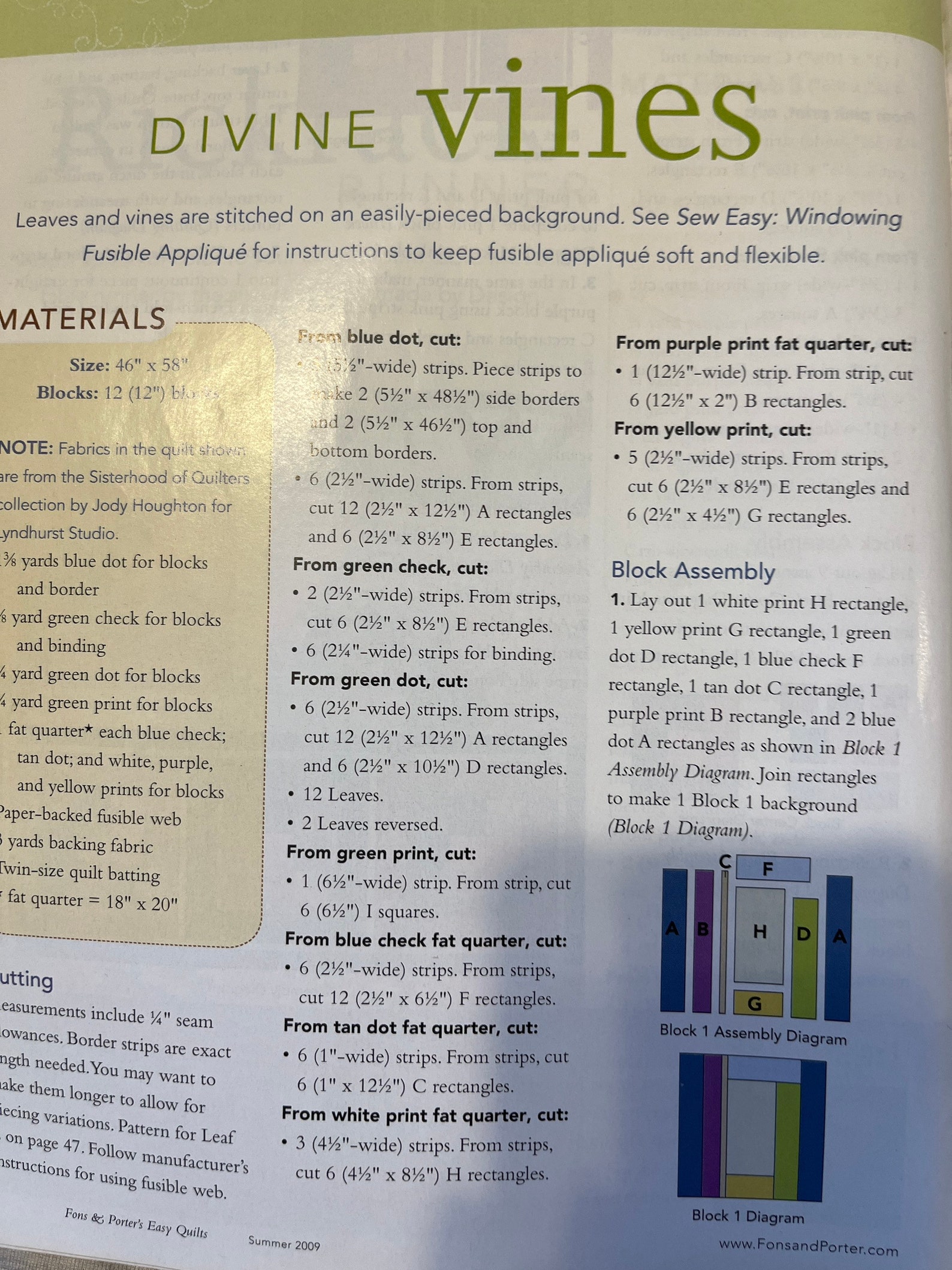 Divine Vines Quilt Kit by Fons and Porter - Etsy