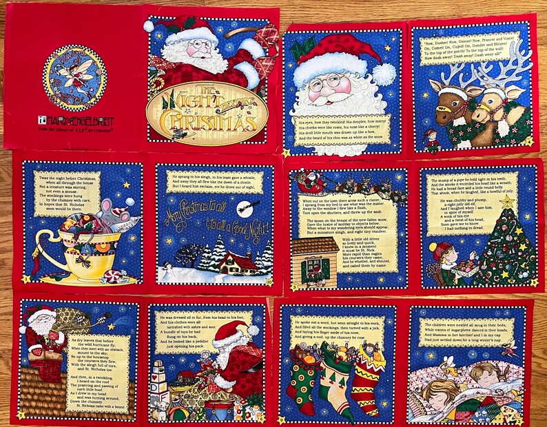 The Night Before Christmas and Other Holiday Fabric Book Panels - Etsy