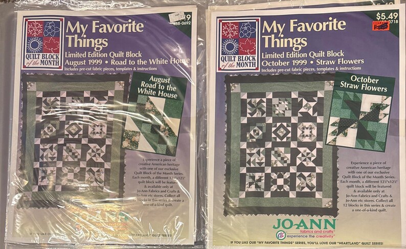 My Favorite Things Quilt BOM Pattern Kit With Fabric - Etsy