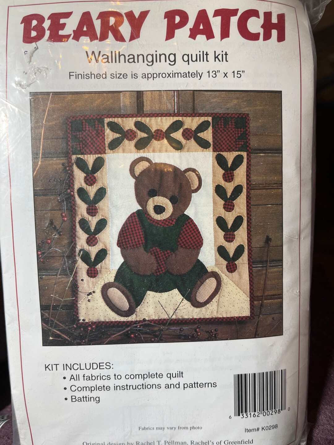 Beary Patch Quilt and Wool Appliqué Kit - Etsy