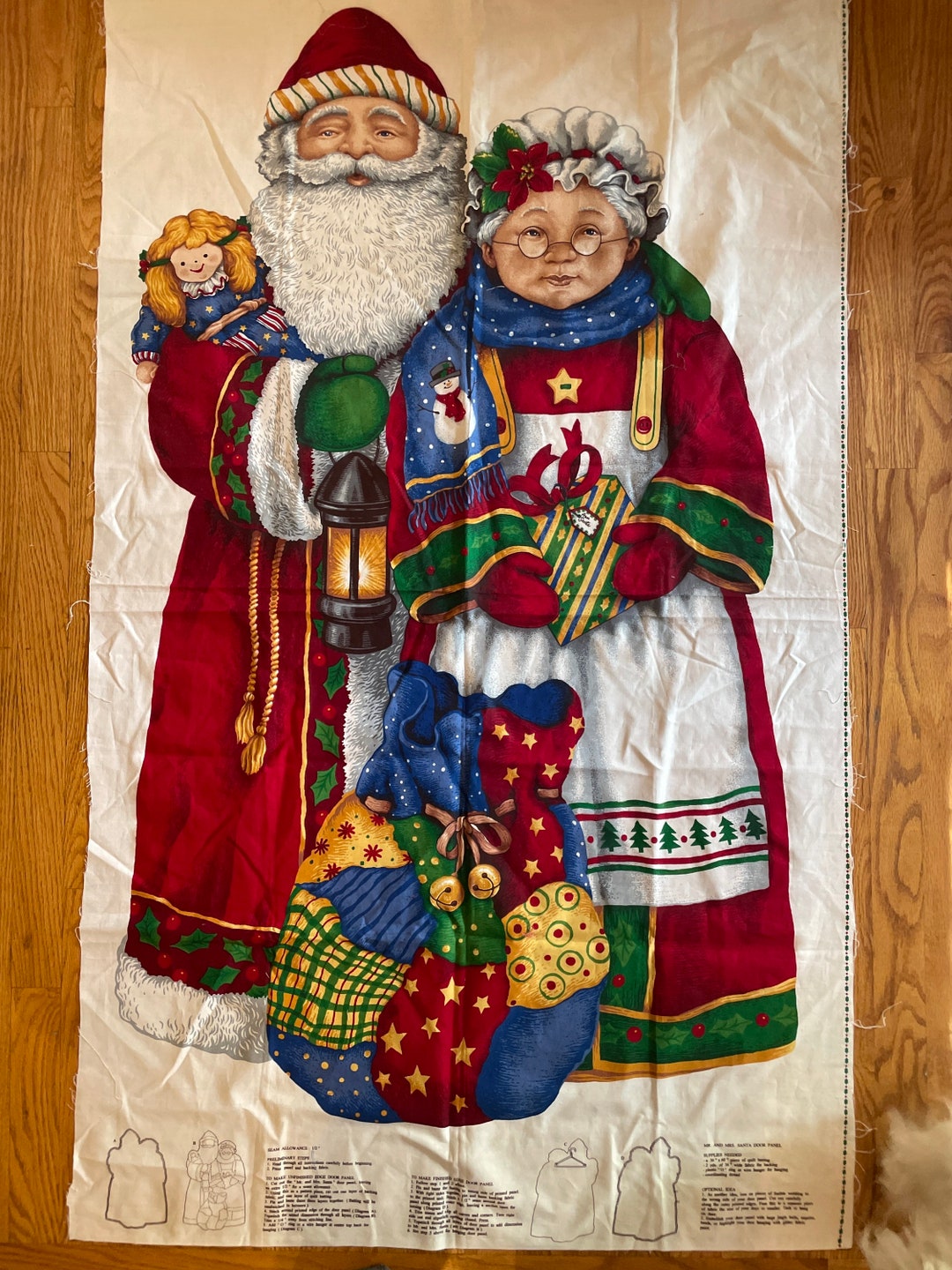 Vintage Christmas Advent Calendar and Door Fabric Panels. - Etsy