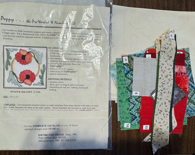 Poppy Appliqué Quilt Block - Etsy Canada