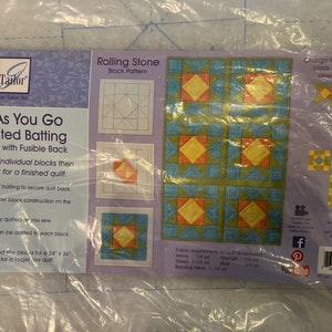 Quilt as You Go Quilt Blocks Pre Printed Fusible Batting - Etsy