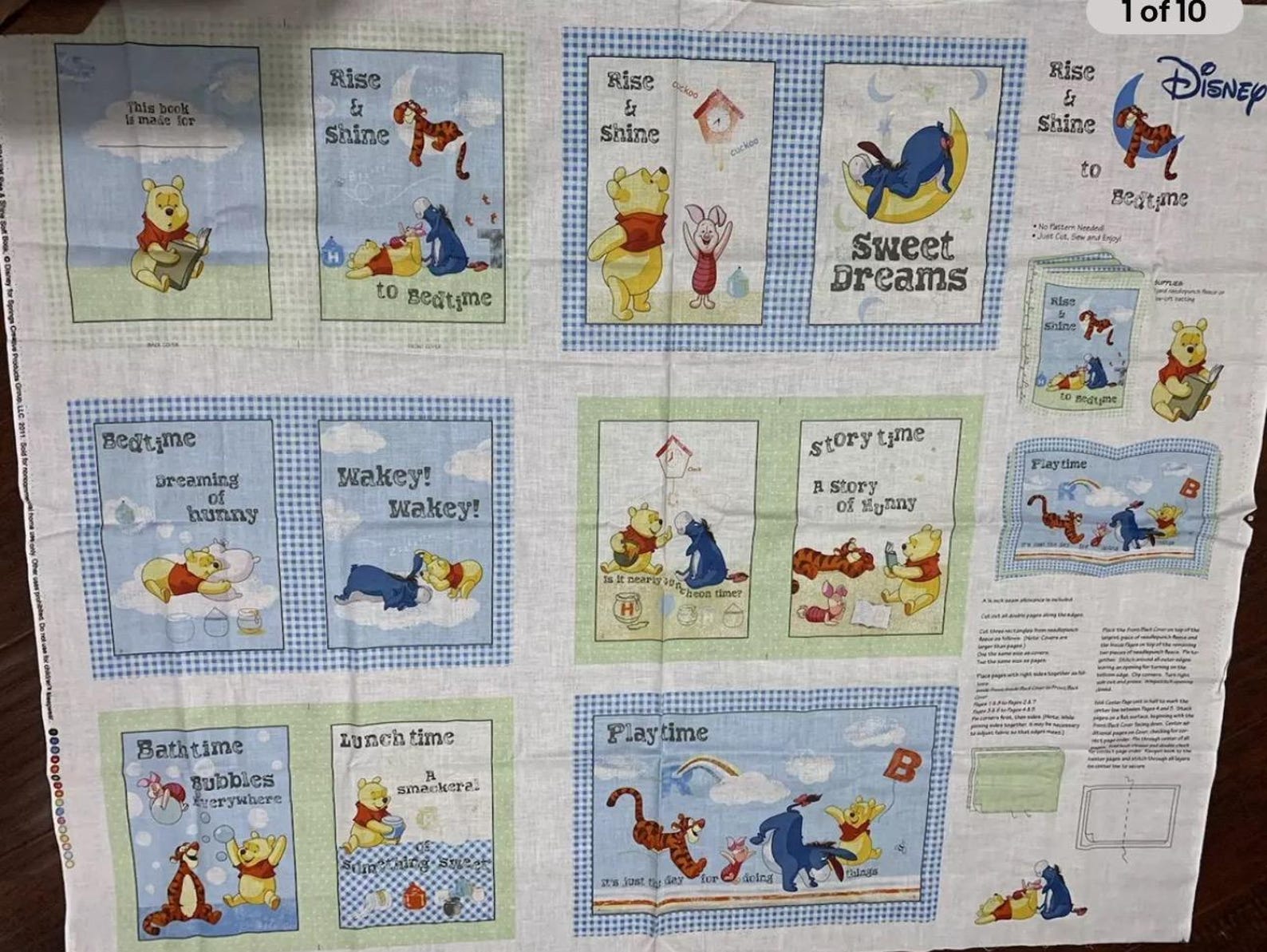 Children’s Pooh Fabric Soft Book Panels - Etsy
