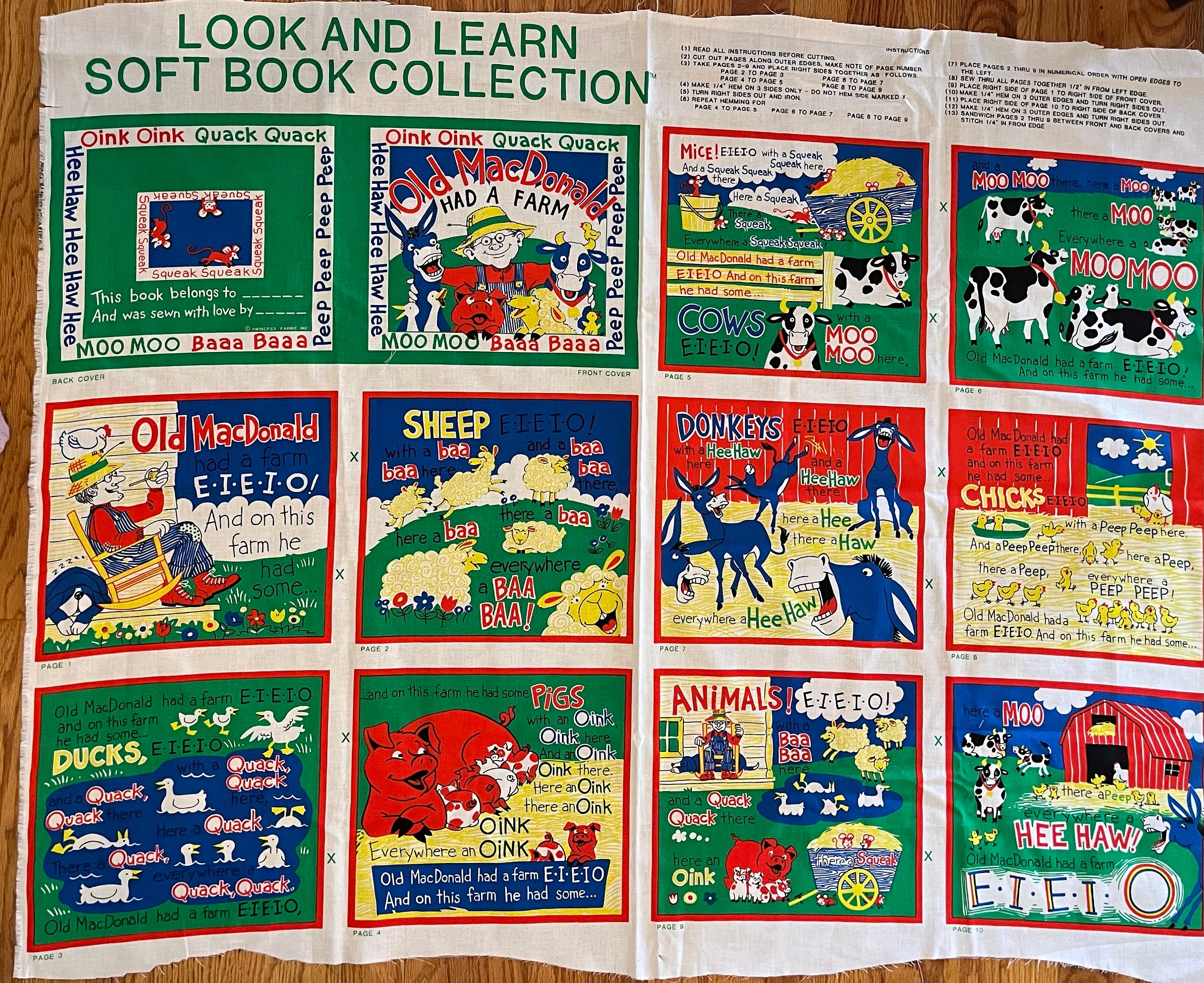 Children’s Fabric Soft Book Panels - Etsy