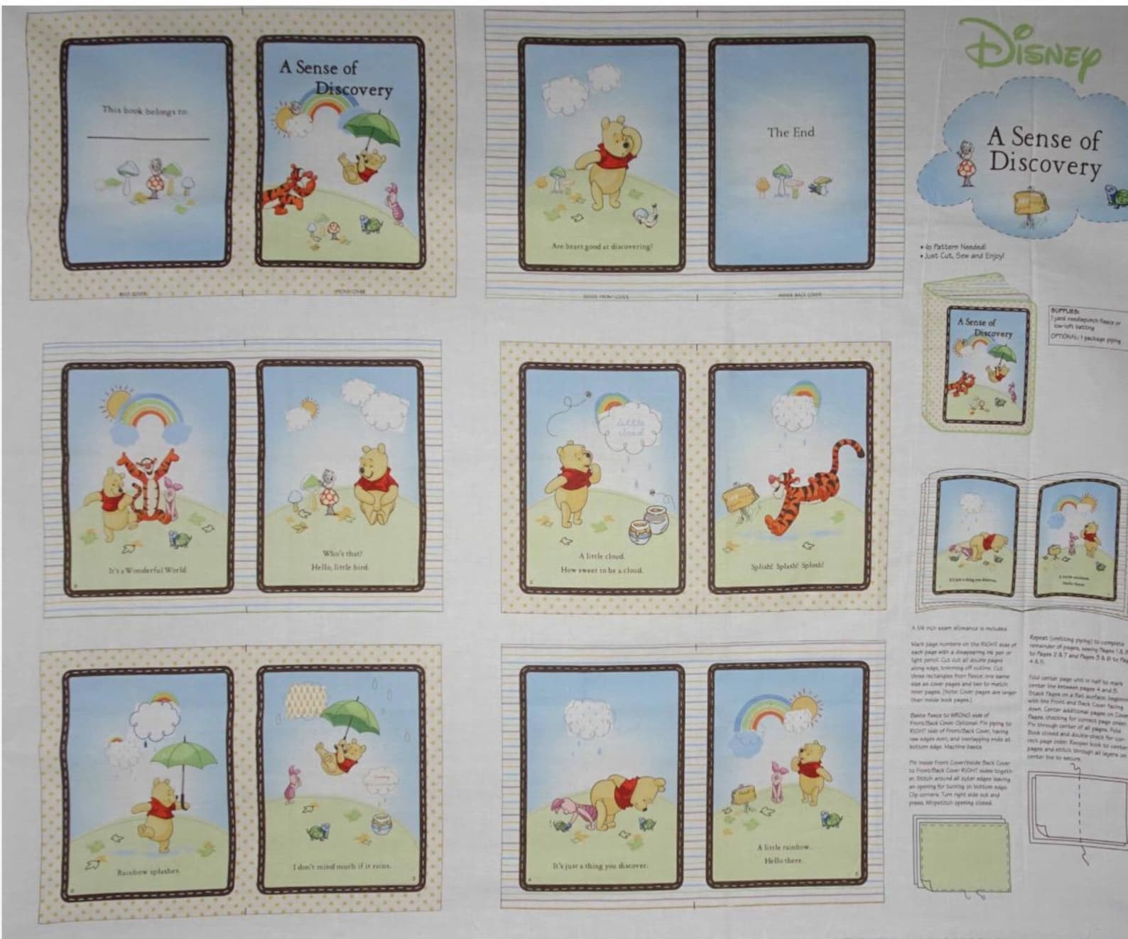 Children’s Pooh Fabric Soft Book Panels - Etsy