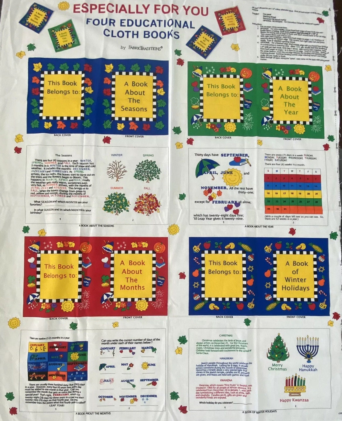 Children’s Fabric Soft Book Panels - Etsy