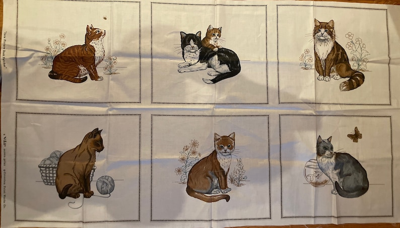 Adorable Cat Themed Fabric Panels - Etsy