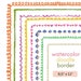 20 Doodle Watercolor Border, Decorative Elements, Page Border Journal ...