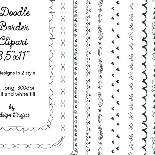 Digital Frames Clipart Digital Borders 8.5 X 11 Heart - Etsy