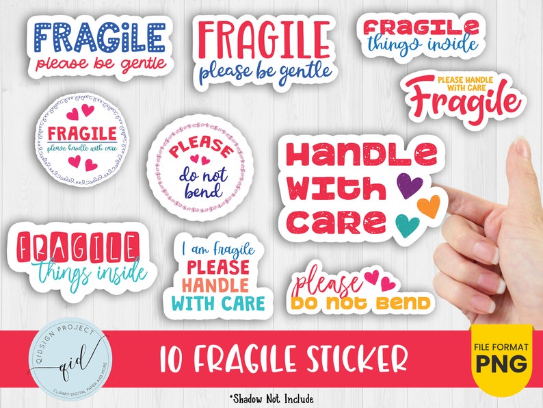 Fragile Sticker Png Packaging Sticker for Small Business Png - Etsy