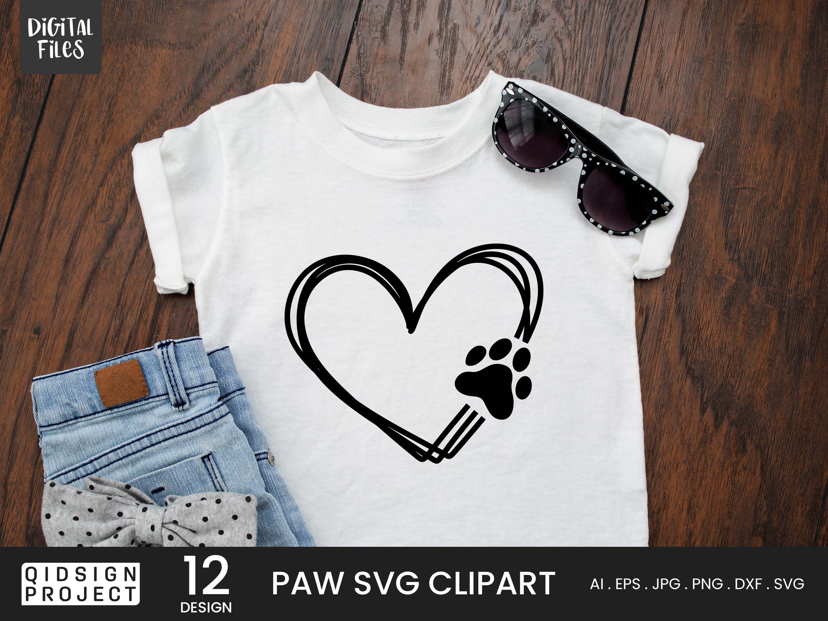 Paw Svg Clipart With 12 Variations Personal and Commercial Use Digital ...
