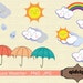 Kids Weather Theme Decor Cute Weather Clip Art, Kawaii Clip Art Set ...