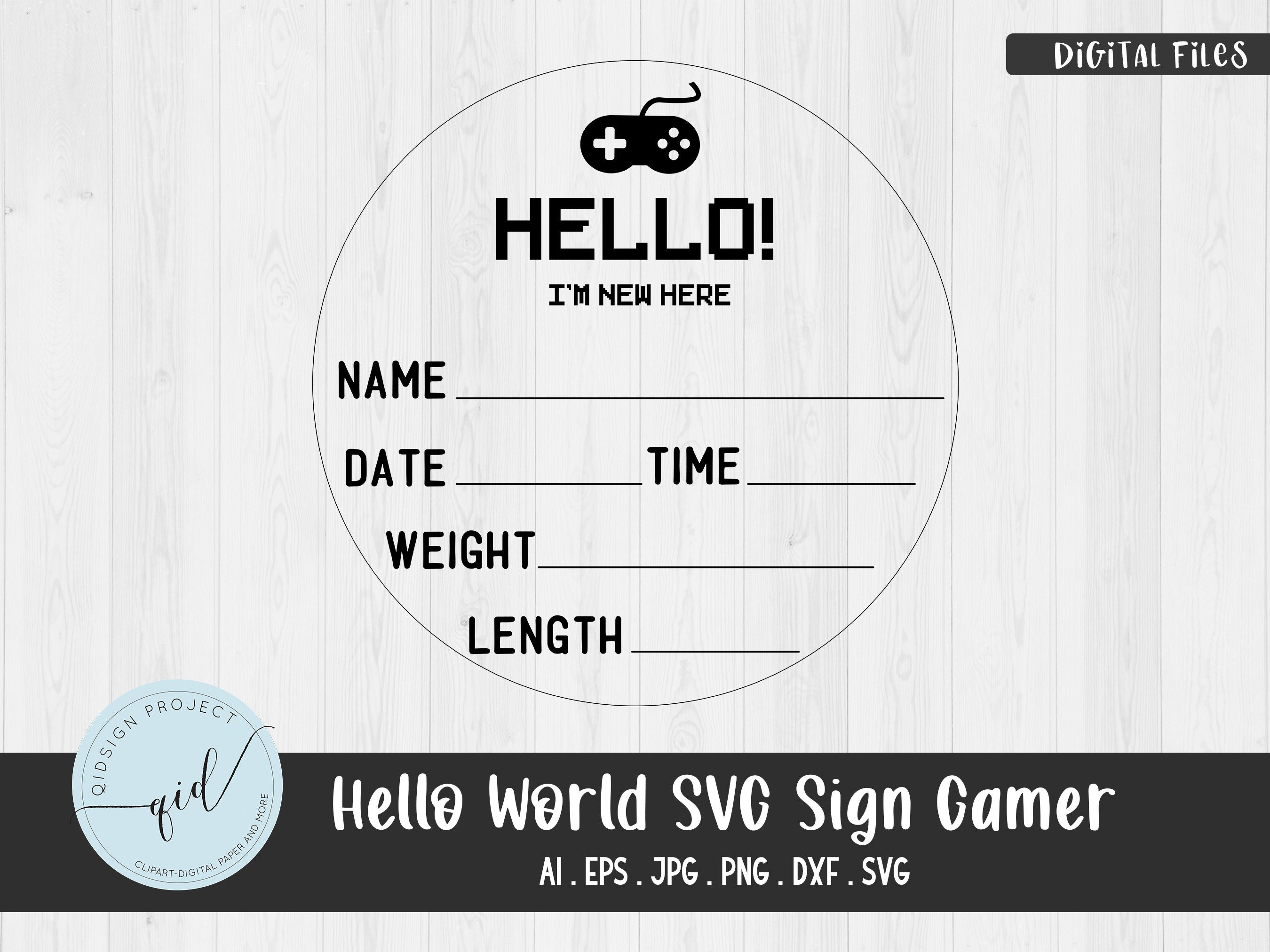 Baby Name Sign Svg, Birth Stats Sign Svg, Welcome Baby Shower Sign Svg ...