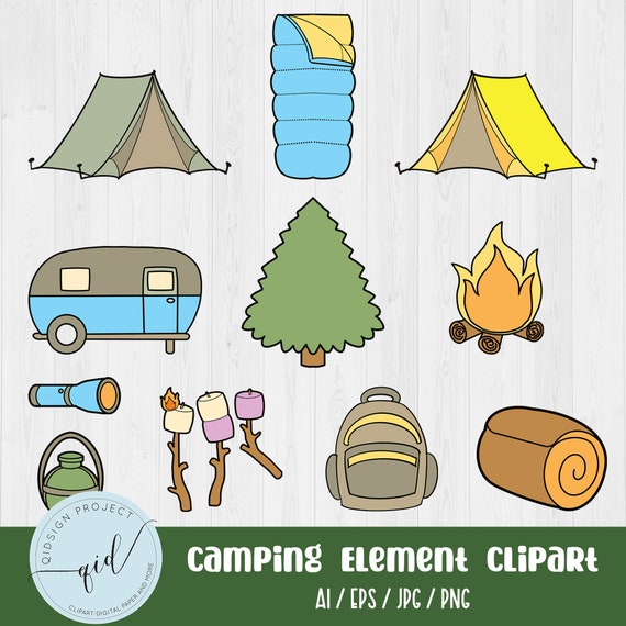 Camping Element Clipart for scrapbooking, craft projects, posters, tags ...
