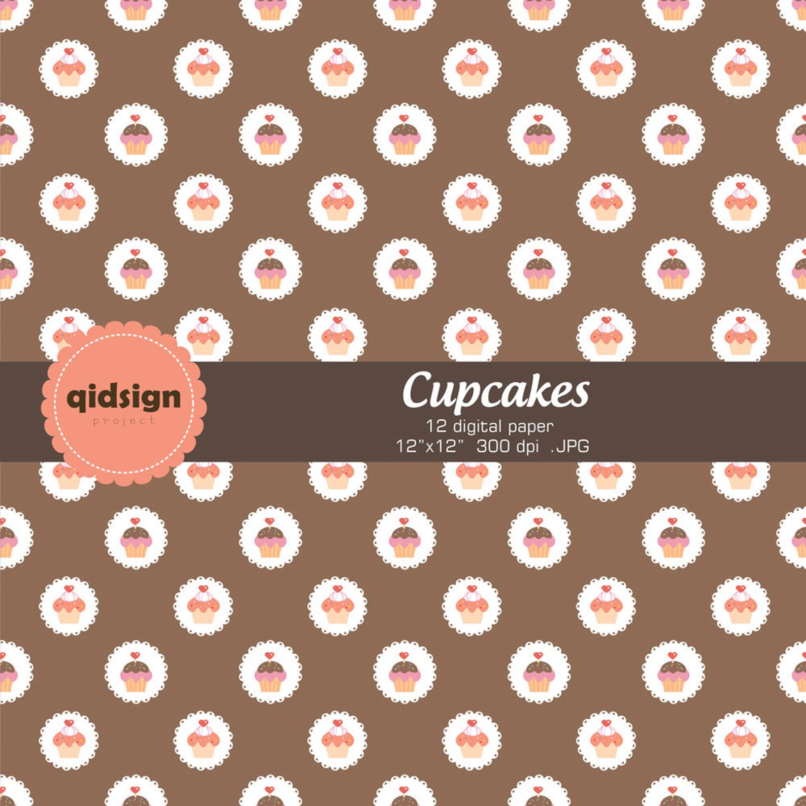 Cupcake Digital Paper Pack Personal and Commercial Use Instant Download ...