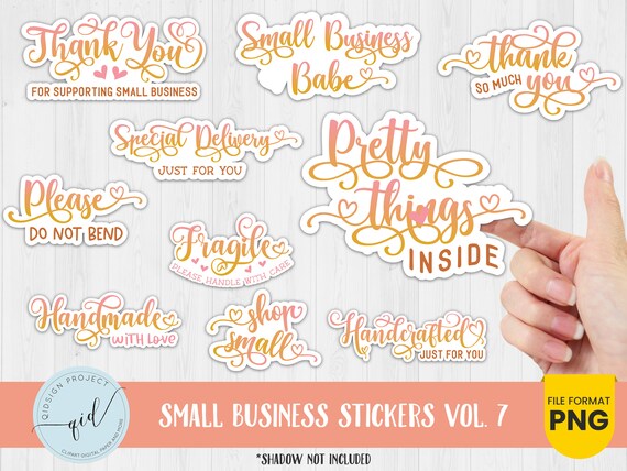 10 sets of Small Business Stickers Vol. 7, personal stickers, Packaging ...