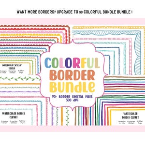 20 Doodle Watercolor Border, Decorative Elements, Page Border Journal ...