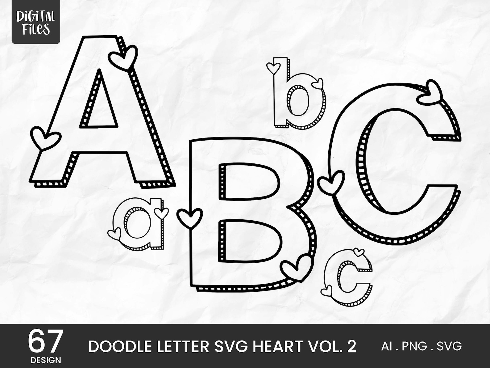 Doodle Alphabet Png, Svg, Doodle Letters Heart Png, Hand Drawn Letter ...