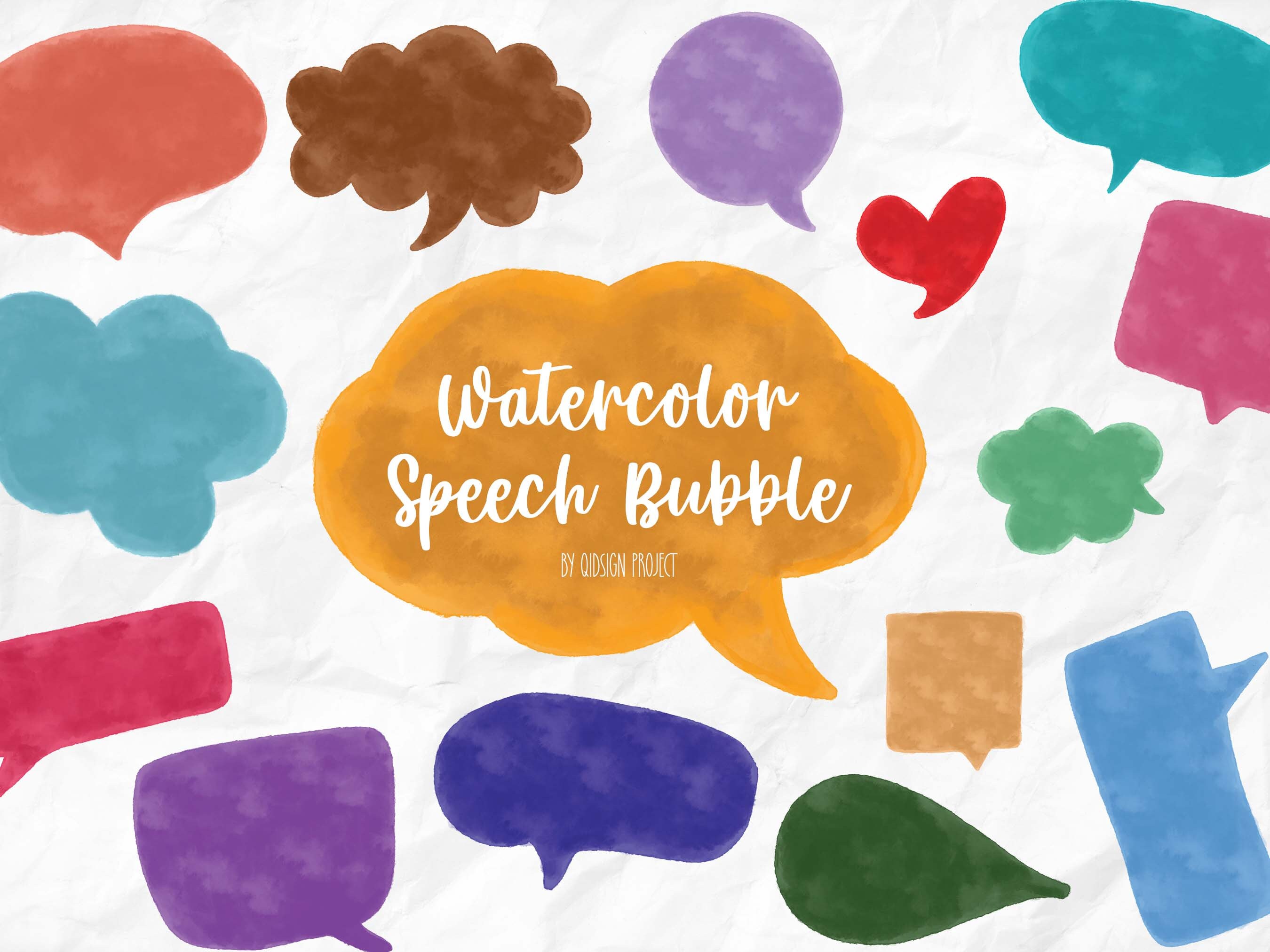 15 Watercolor Speech Bubble, Watercolor Clipart, Speech Bubbles, Speak ...