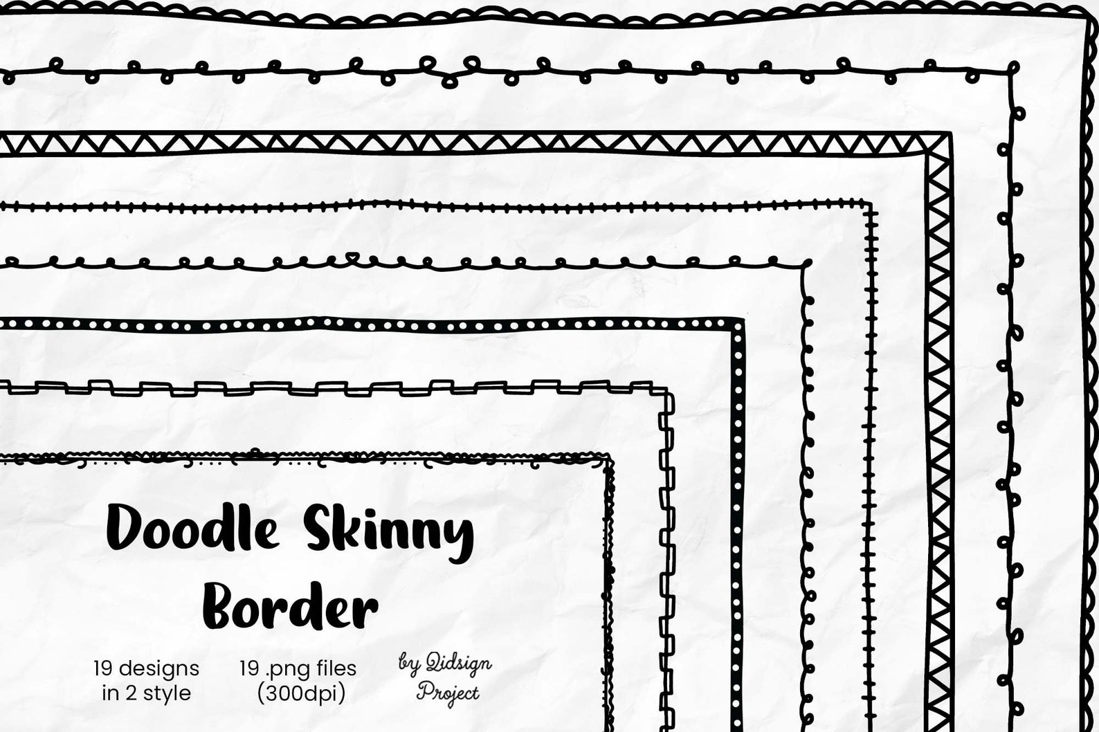 19 Doodle Skinny Border Decorative Element Border Png - Etsy