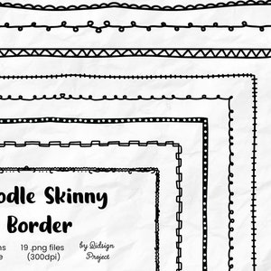 19 Doodle Skinny Border, Decorative Element, Border Png, Decorative ...