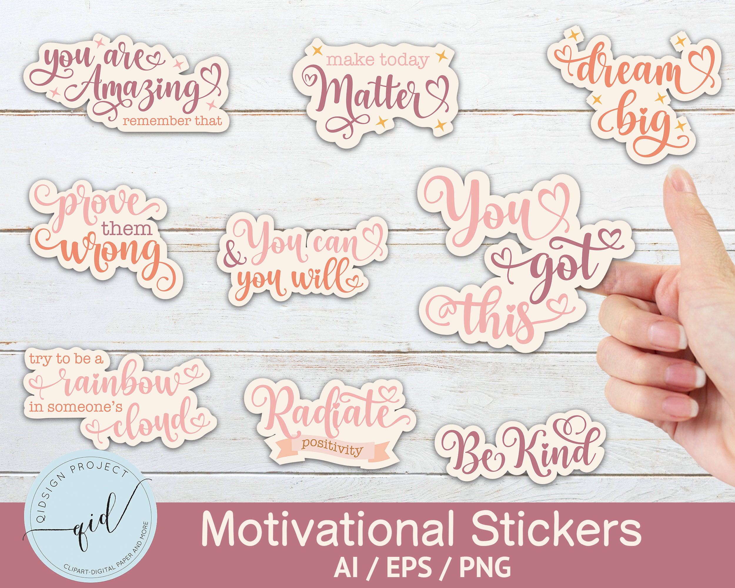 Motivation Sticker Png Love Collection Stickers Badges - Etsy