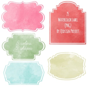 Watercolor Frames Clipart, Frames Png, Labels Clipart, Watercolor ...
