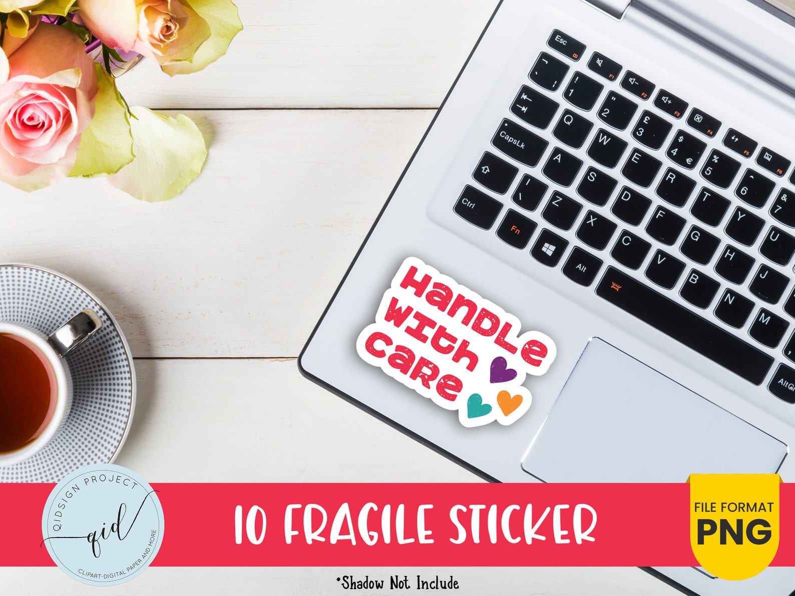 Fragile Sticker Png, Packaging Sticker for Small Business Png, Handle ...