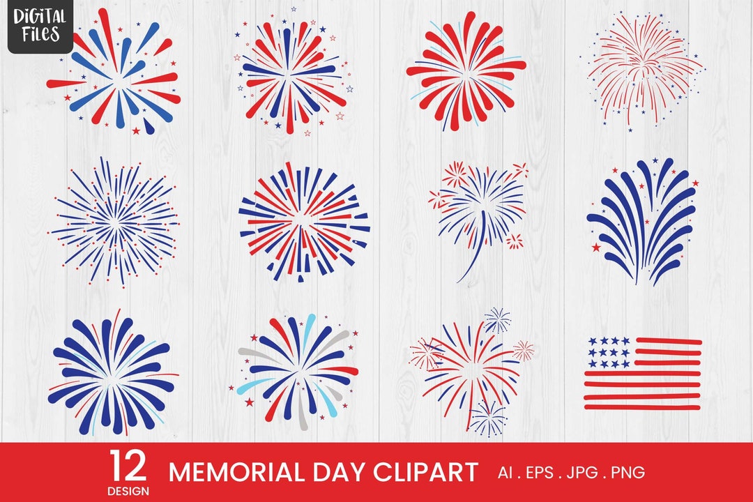 Memorial Day Clipart With 12 Variations Personal and Commercial Use ...