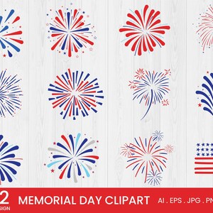 Memorial Day Clipart With 12 Variations Personal and Commercial Use ...