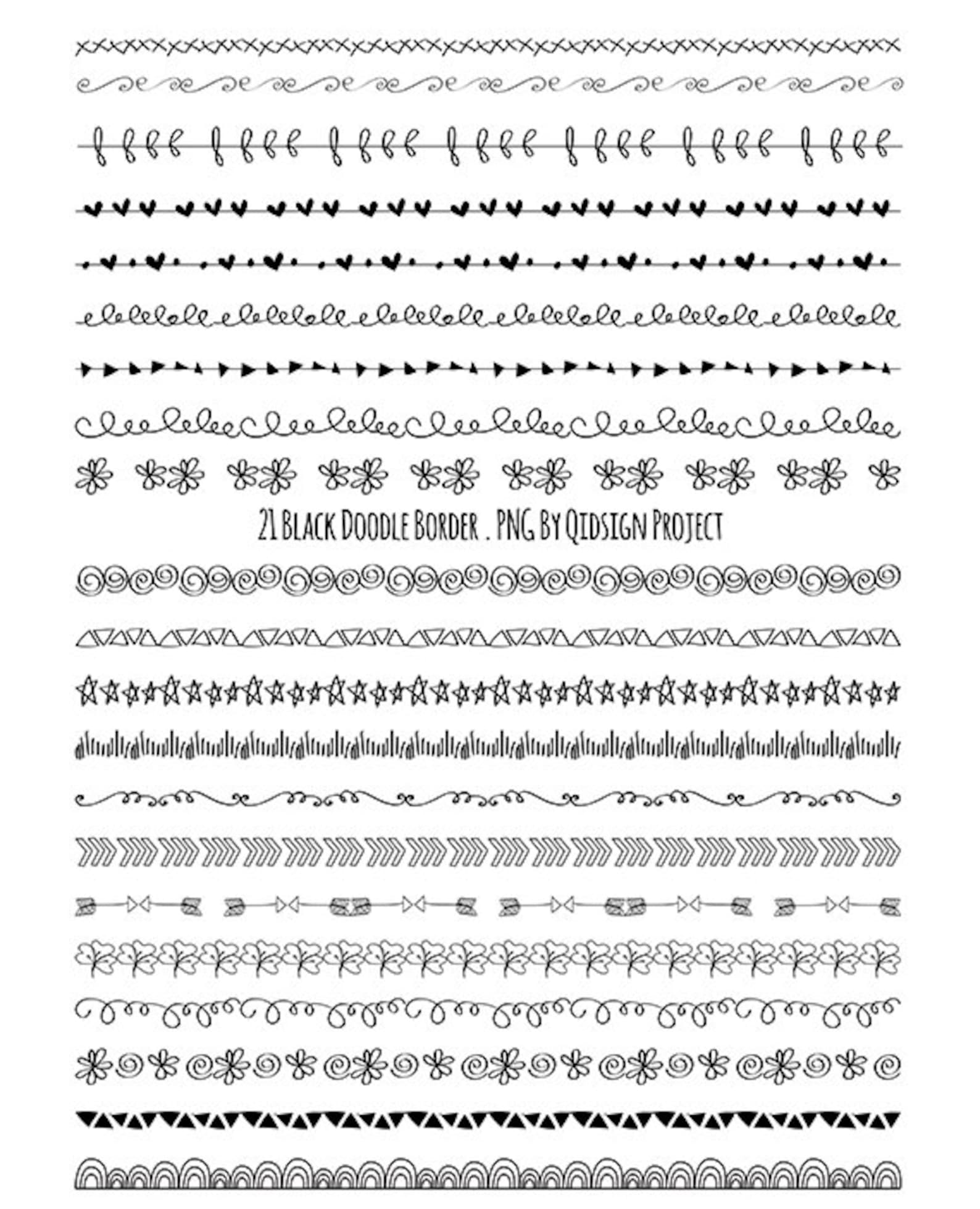 21 Doodle Border Black Border Scrapbook Embellish Invitation Chalkboard ...