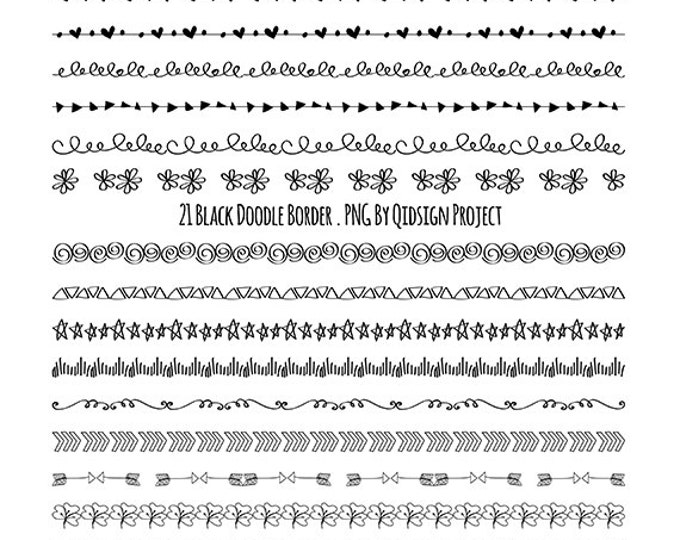 21 Doodle Border Black Border Scrapbook Embellish Invitation - Etsy
