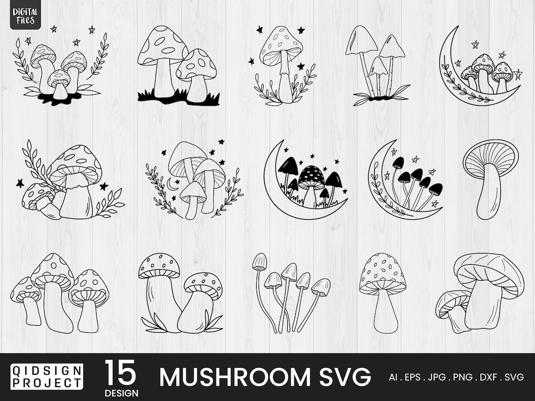 Mushroom Svg, Mushroom Svg Bundle, Mushroom Clipart, Fungus Svg, Magic ...