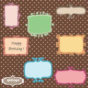 Doodle Frames Clipart, Digital Frames, Label Clipart, Educational ...