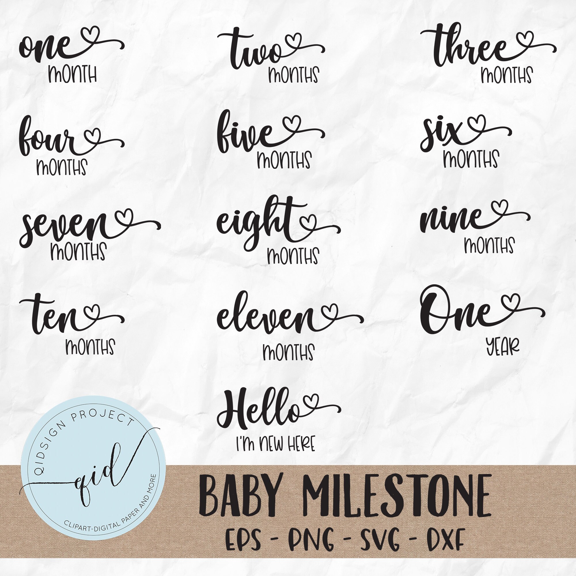 13 Baby Milestone SVG Monthly Milestone SVG Hello World SVG - Etsy