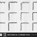 12 Botanical Corner SVG, Decorative Natural Leaf Corner Svg, Wedding ...