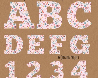 Fabric Inspired Pastel Font Beautiful Colors in the A-Z - Etsy