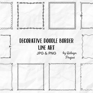 10 Decorative Doodle Border Line Art, Decorative Elements, Page Border ...