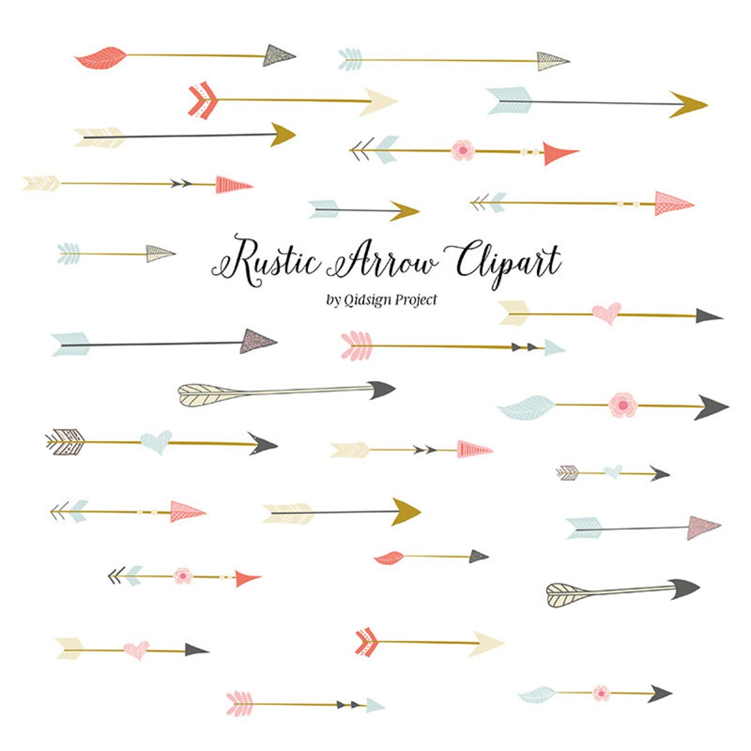 Arrow Clipart Bright Colorful, Rustic Arrow, Arrow Png Clipart for ...