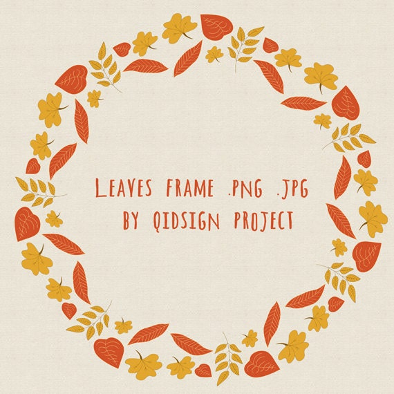 Leaves Frame Clipart Digital Foliage Frame Leaves Border - Etsy