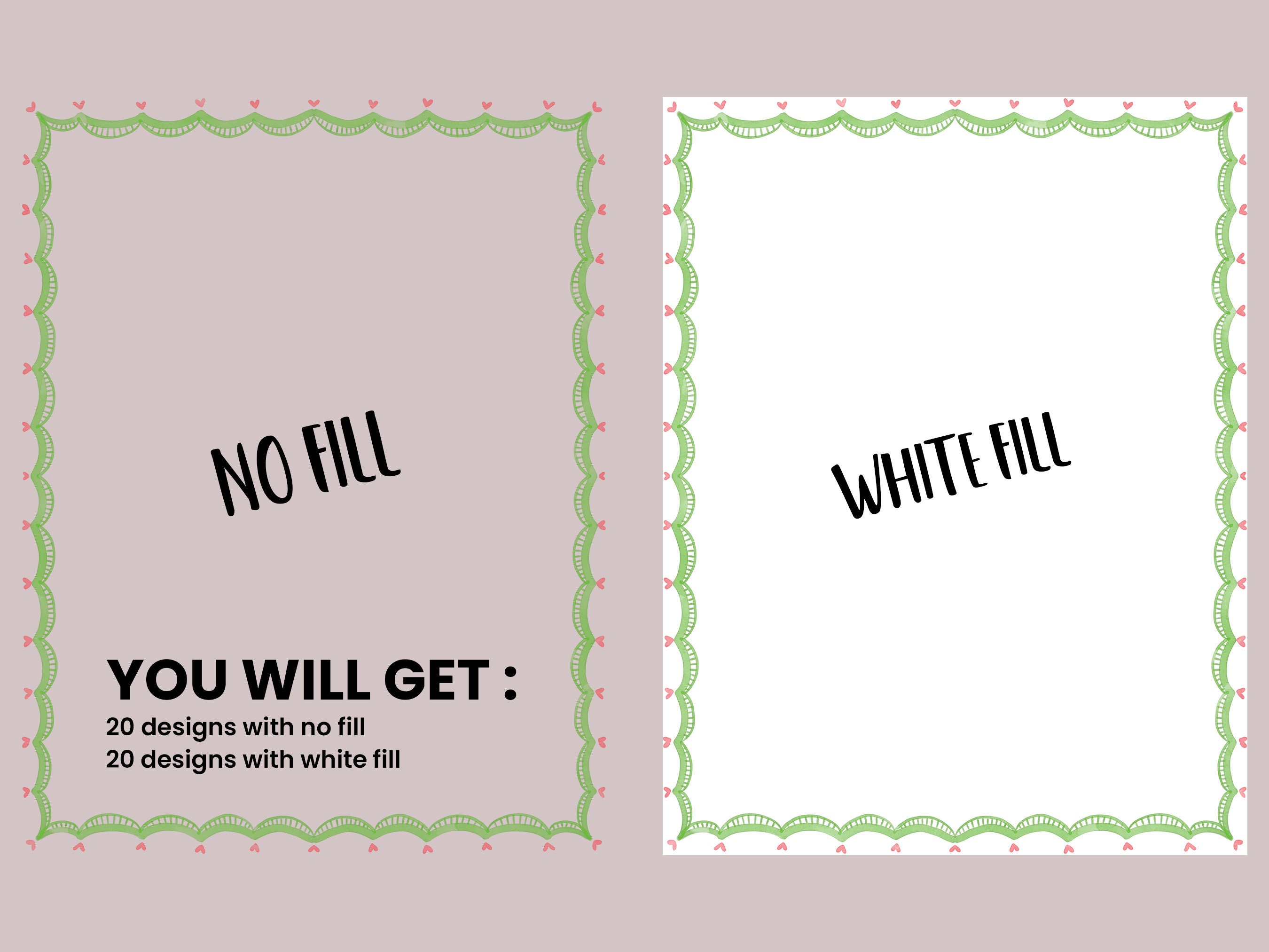 20 Doodle Watercolor Border Decorative Elements Page Border - Etsy