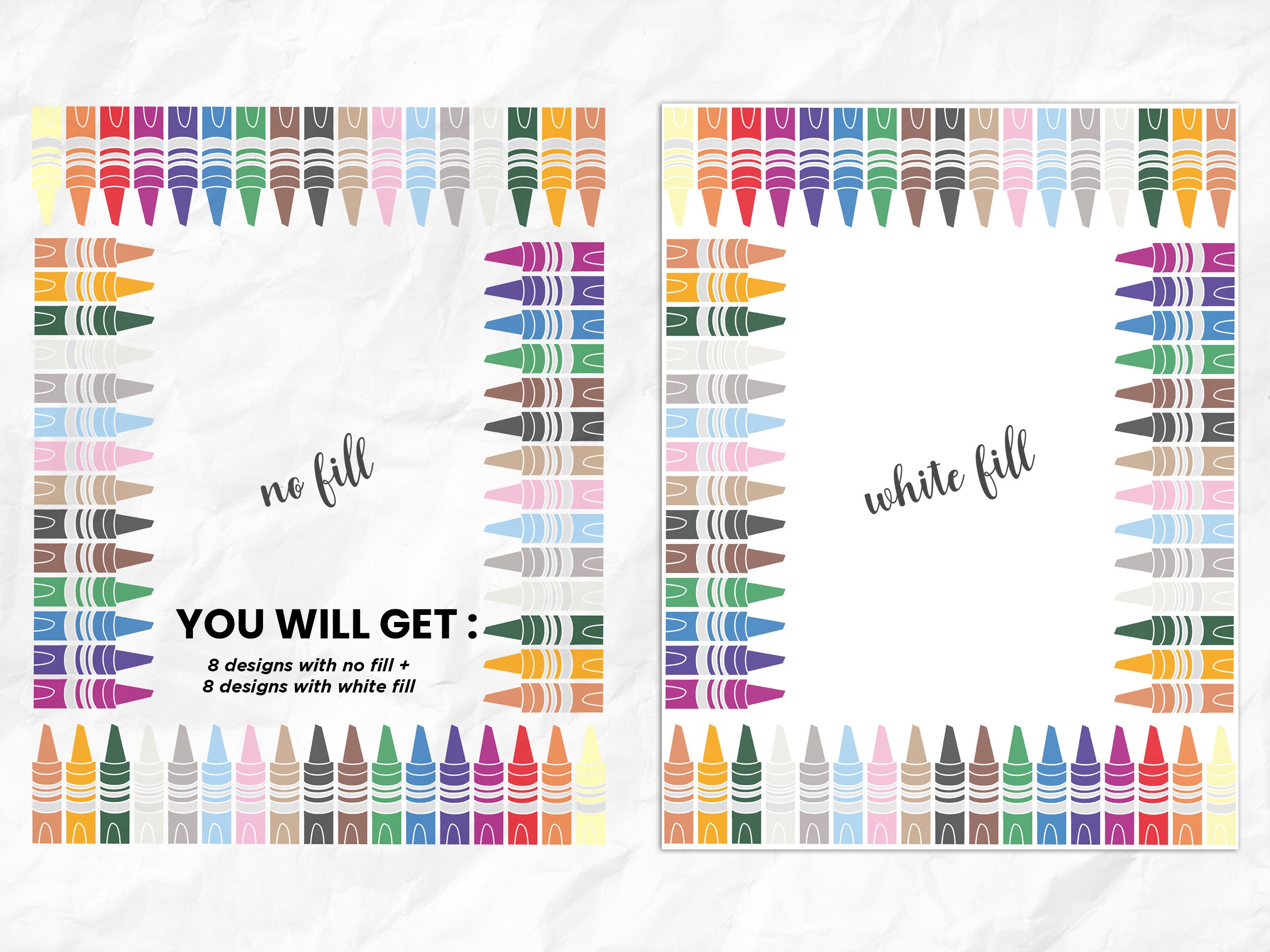 8 Back to School Border in Letter Doodle Frames Planner - Etsy