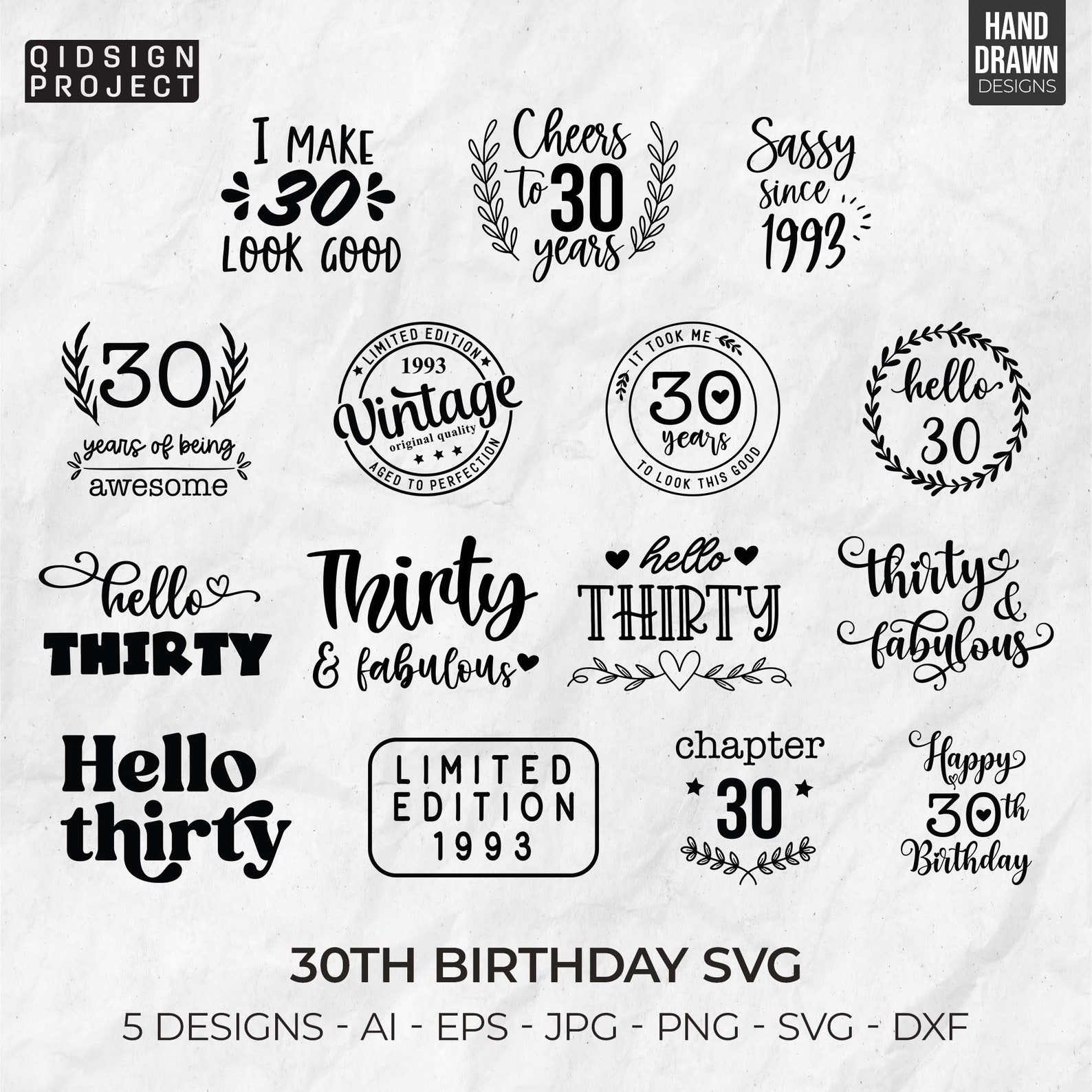 30th Birthday Svg, 30th Birthday Bundle, Thirty Birthday Svg, Thirty ...