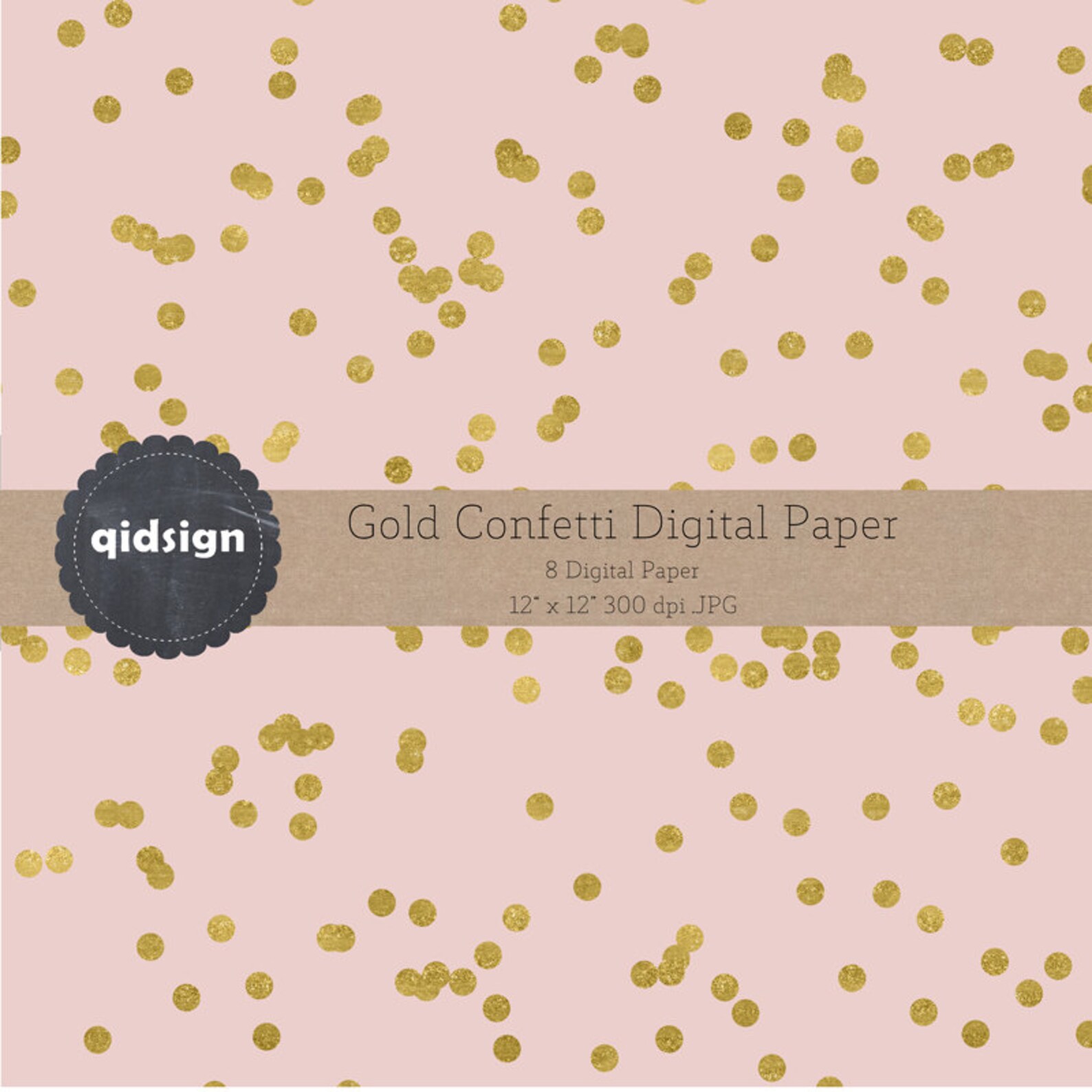 Gold Confetti Digital Paper Scrapbooking Invitation Background - Etsy