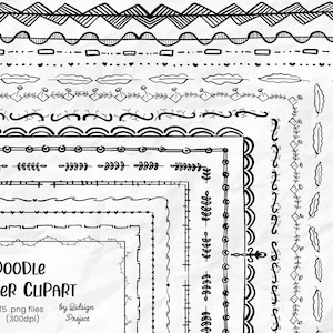 15 Doodle Border Clipart, Page Border, Bullet Journal Element ...