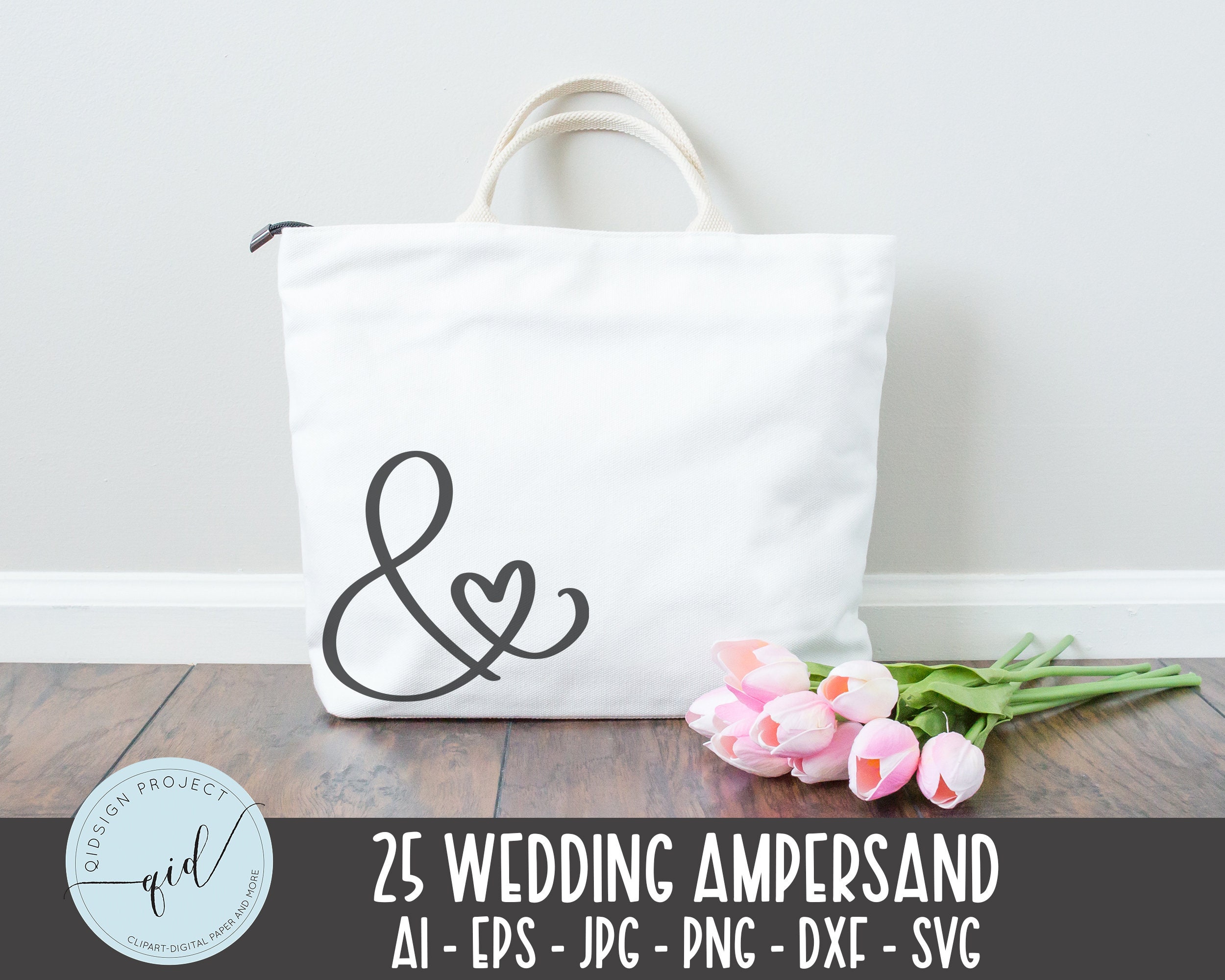 Hand Drawn Ampersand SVG Set, 25 Calligraphy Ampersands for Logo ...