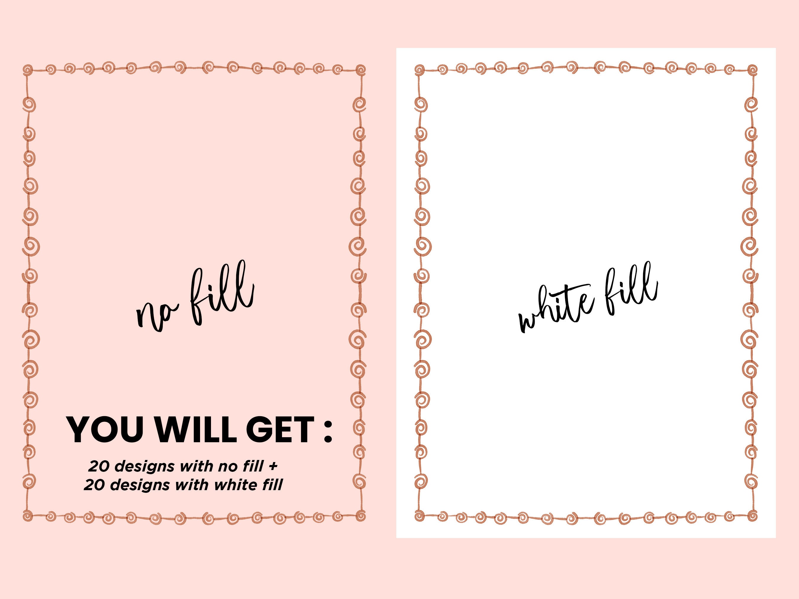 20 Doodle Watercolor Border, Decorative Elements, Page Border Journal ...